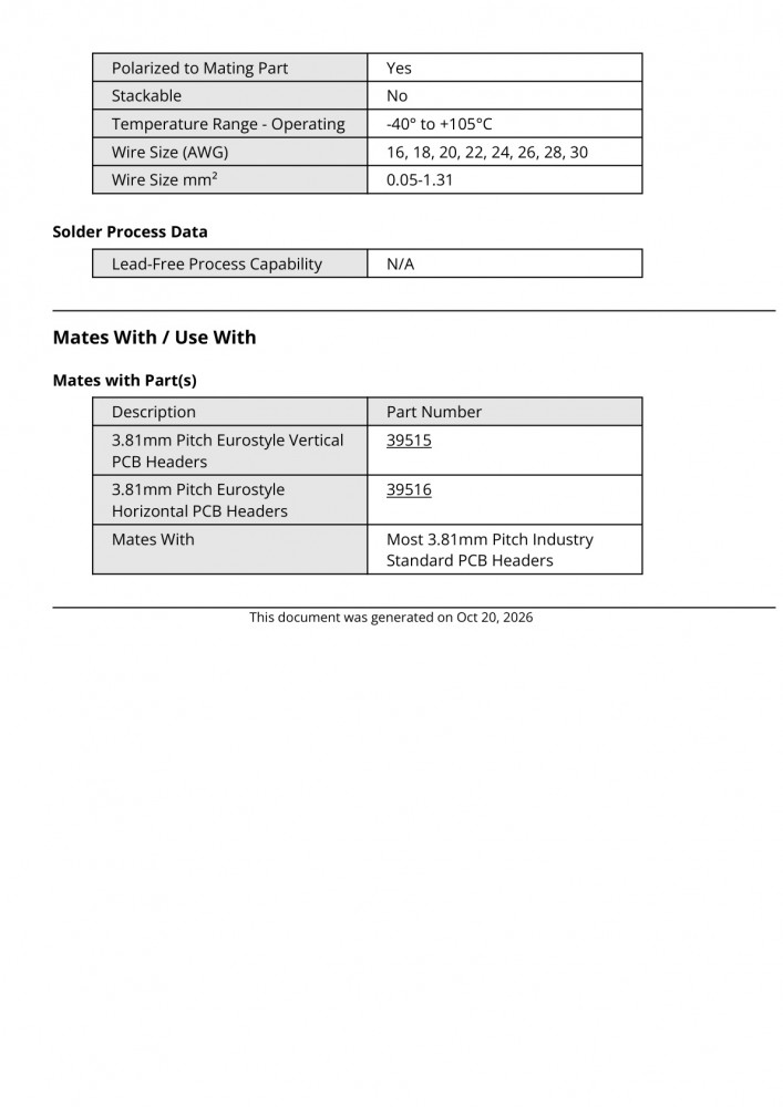 Technical document image 3 for MOLEX 395172003