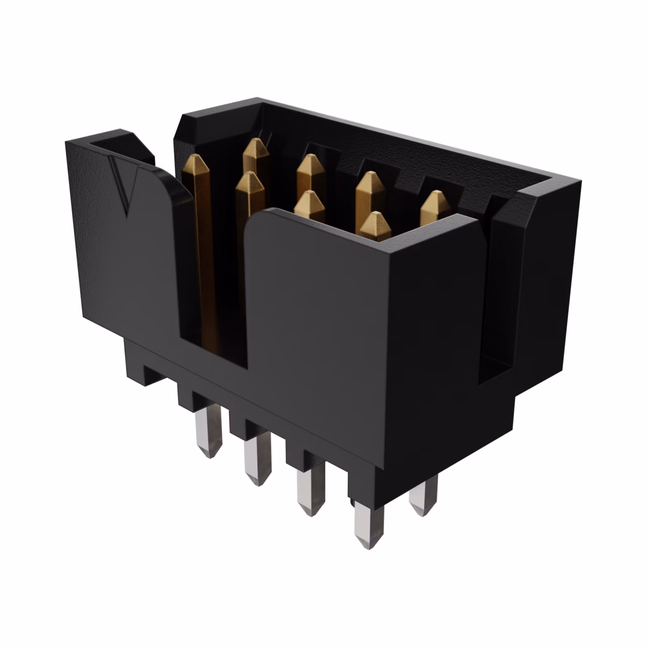 2.00mm Pitch, Milli-Grid PCB Header, Dual Row, Vertical, Through Hole, Shrouded, 8 Circuits, 0.76µm Gold (Au) Plating, 2.50mm Tail Length, Dual Side Slots, Center Polarization, with Peg, Tube for sale