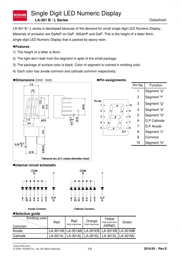 LA-301VB datasheet page 1