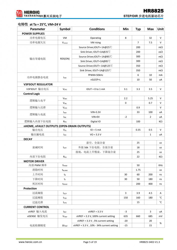 HR8825 datasheet page 5