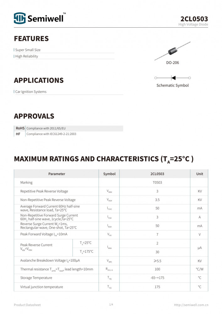 2CL0503 technical document page 1