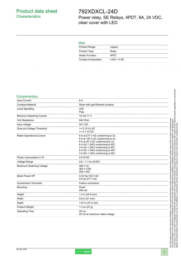 792XDXCL24D technical document page 1