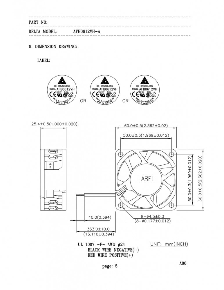 AFB0612VH-A specification page 5
