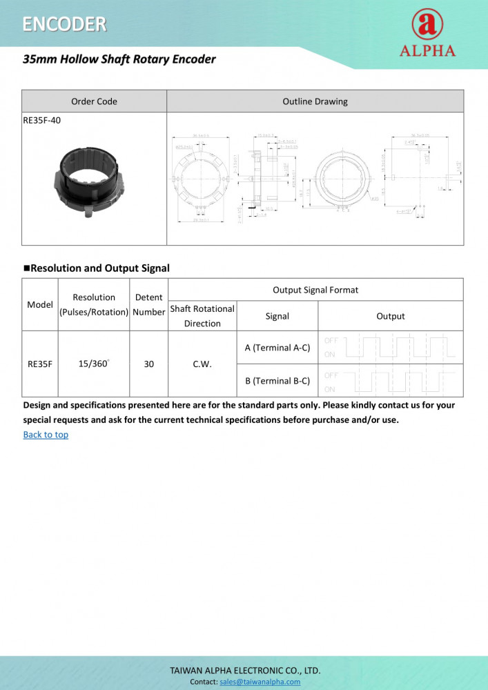 Rotary encoder technical document page 2