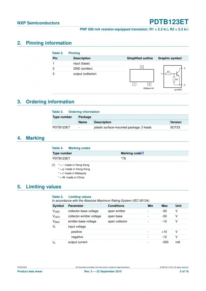PDTB123ET datasheet page 3