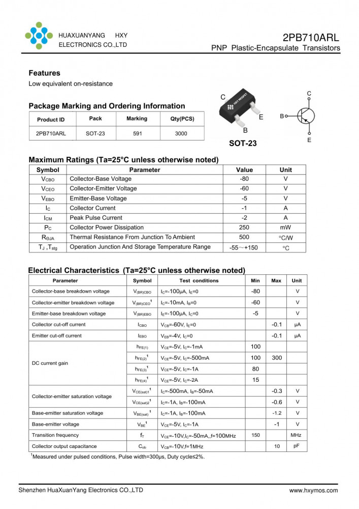 2PB710ARL-HXY datasheet page 1