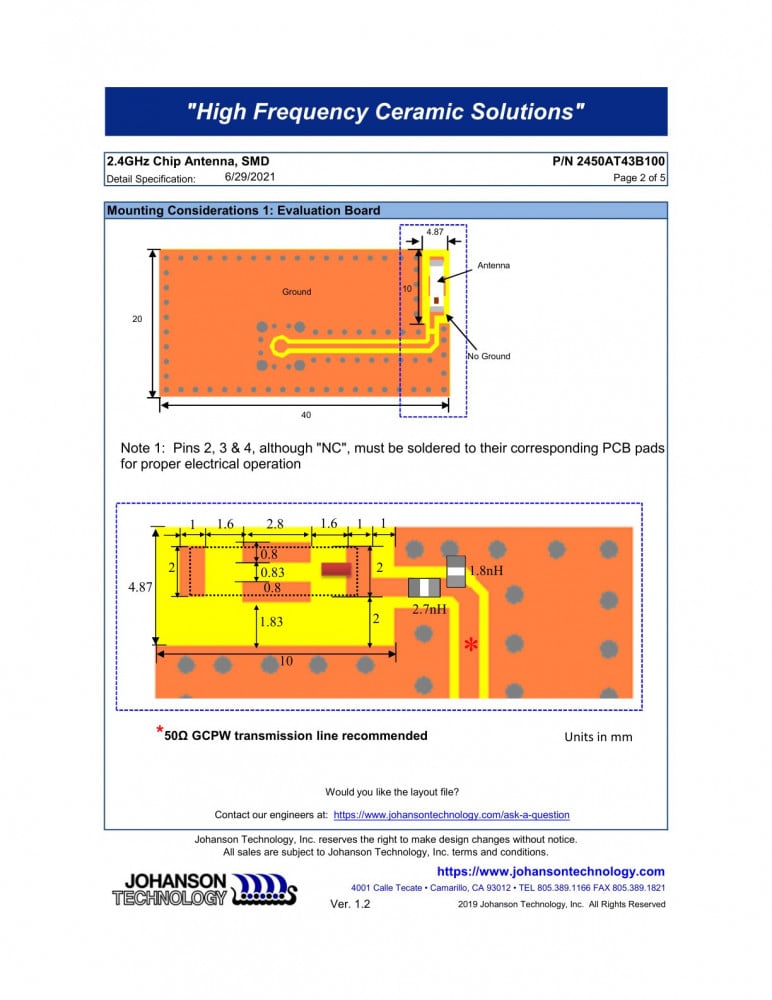 2450AT43B100E datasheet page 2