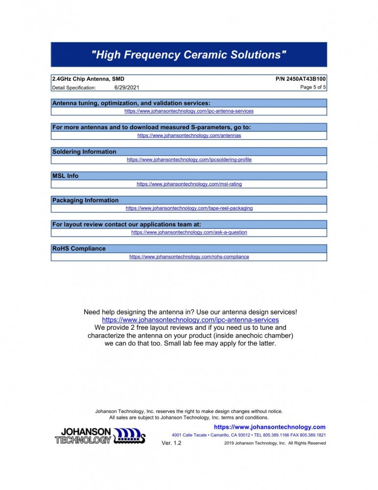 2450AT43B100E datasheet page 5