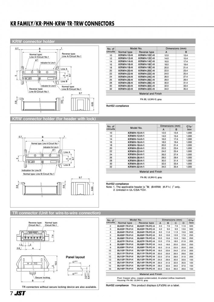 JST KR family connector datasheet page 7