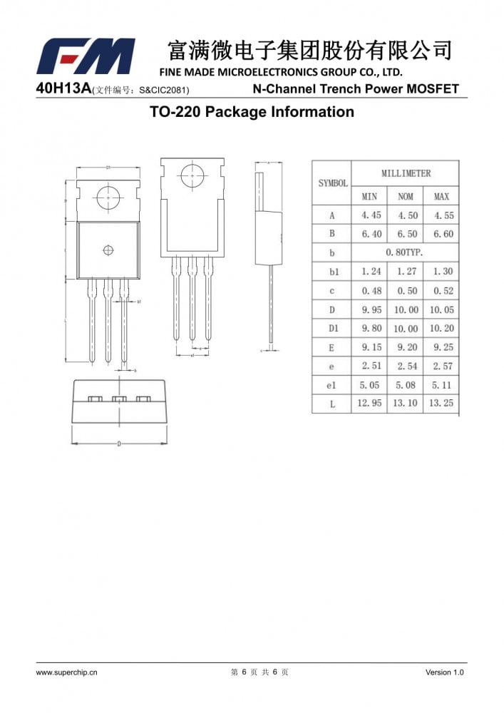 FM 40H13A datasheet page 6