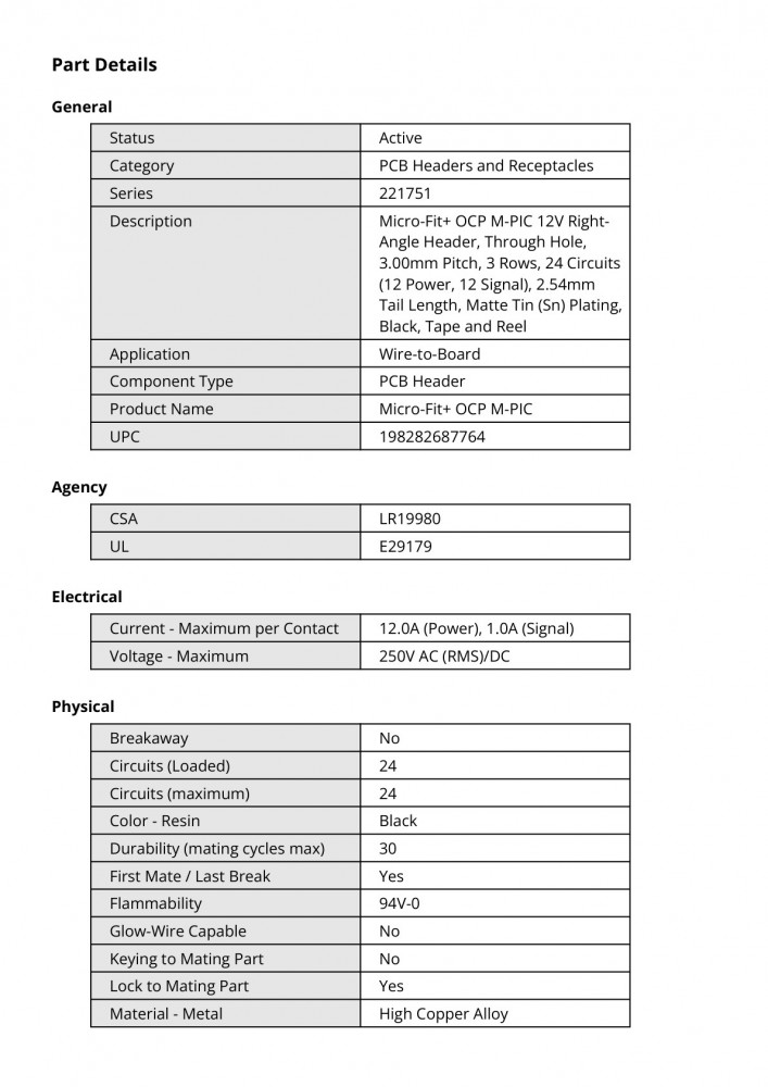 Technical document image 2 for MOLEX 2217511121