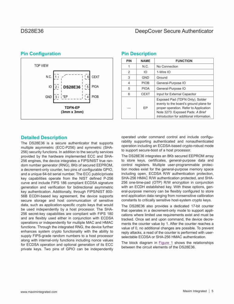 DS28E36 datasheet page 5