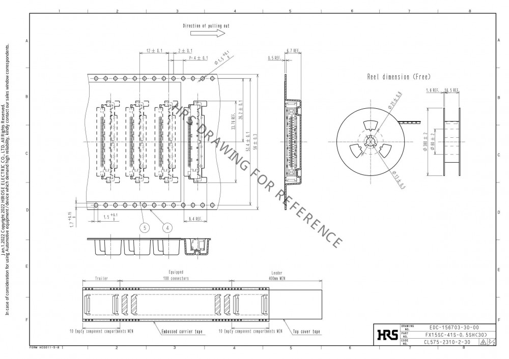 HRS FX15SC-41S-0.5SH(30) technical drawing page 2