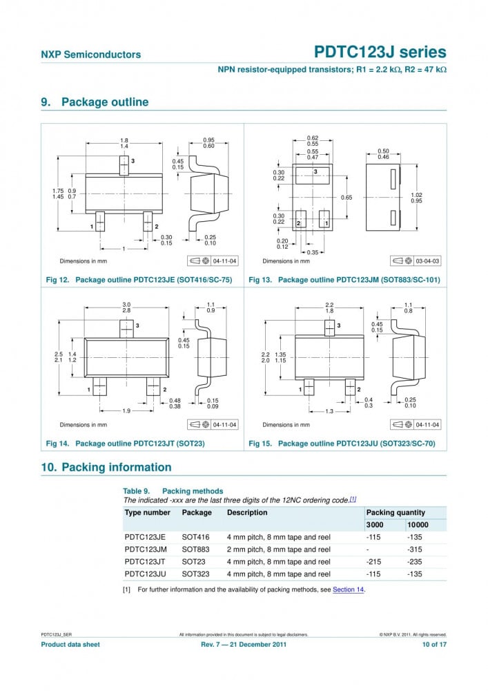 PDTC123JU datasheet page 10