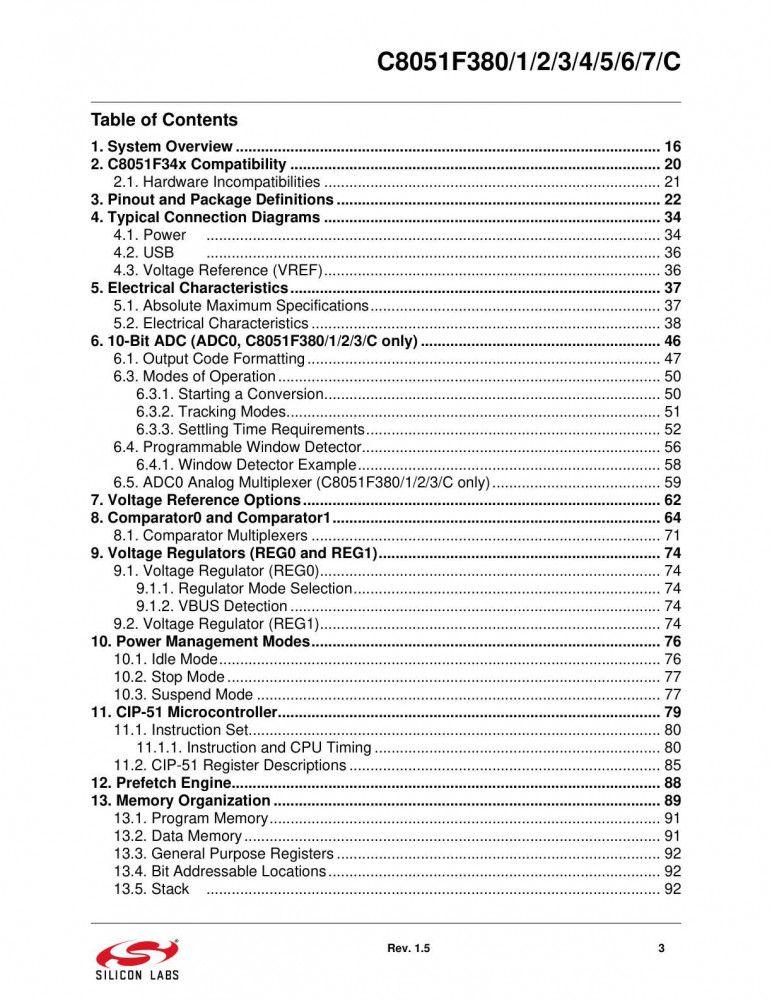 C8051F384-GQ technical document page 3