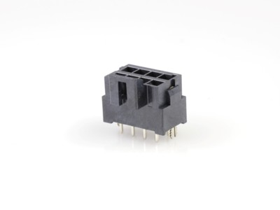 Ultra-Fit Vertical Header, 3.50mm Pitch, Dual Row, 14 Circuits, with Solder Clips, Tin (Sn) Plating, Black, Glow-Wire Capable, Tray