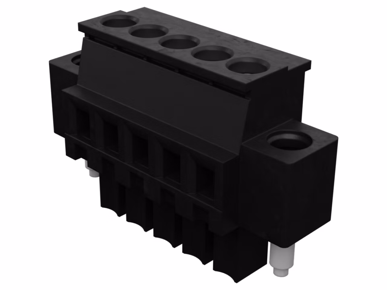 3.81mm Pitch Eurostyle Vertical Plug, with Retention Screws and Standard Imprinting, Rear Wire Entry, Gold (Au) Plated, Black, 5 Circuits for sale