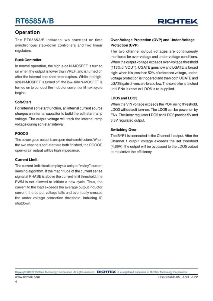 RT6585BGQW(2) datasheet page 4