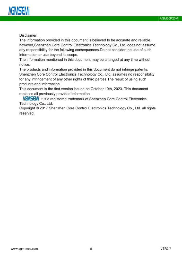 AGM30P20M datasheet page 8