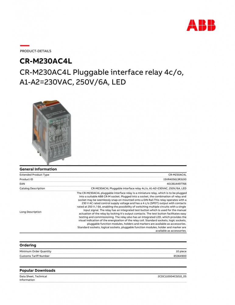 ABB CR-M230AC4L technical document page 1