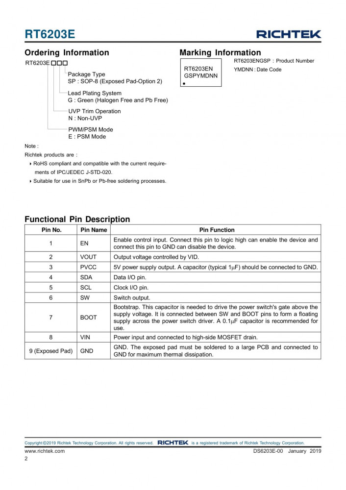 RT6203E datasheet page 2