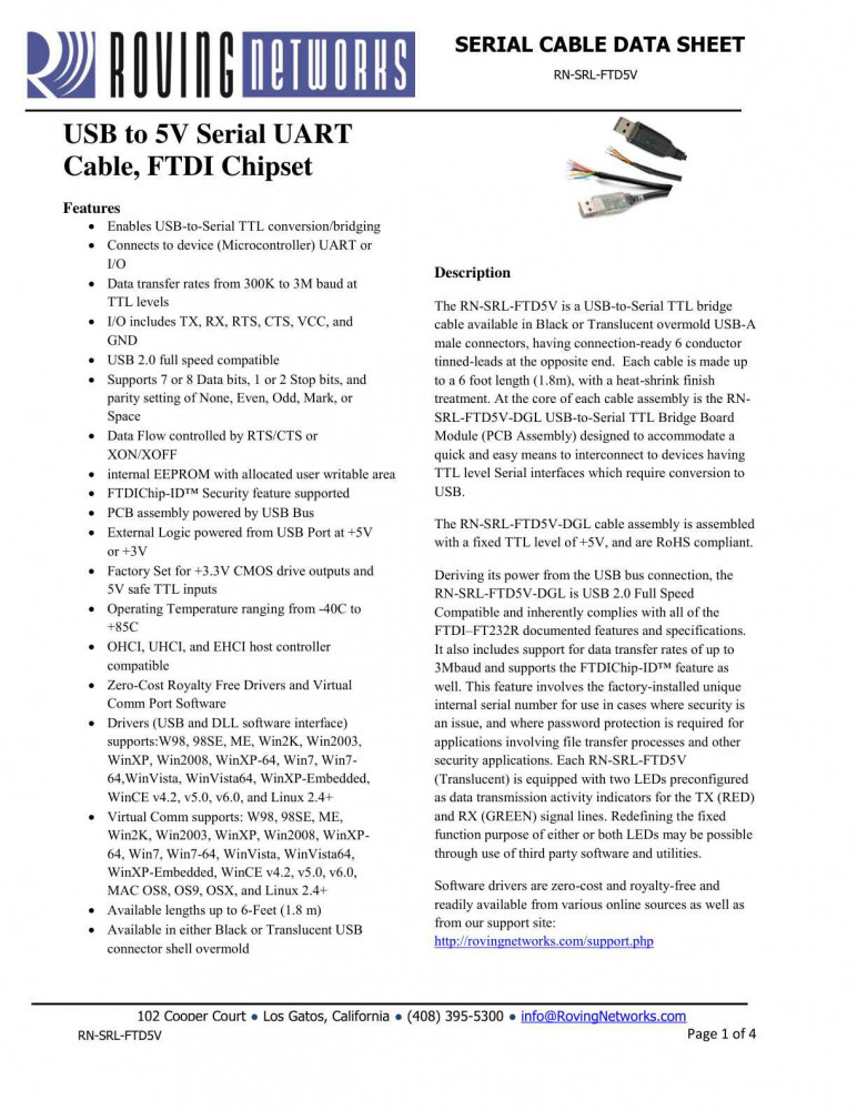 RN-SRL-FTD5V-CLR technical document page 1