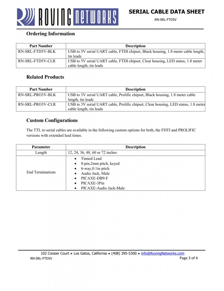 RN-SRL-FTD5V-CLR technical document page 3
