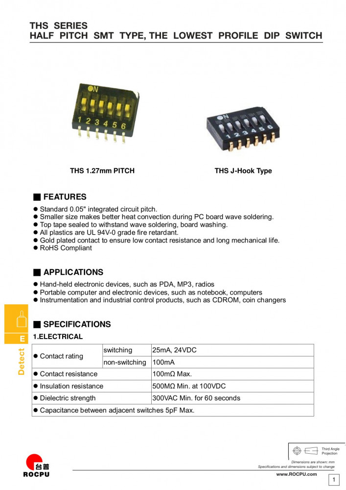 ROCPU THS106 datasheet page 1
