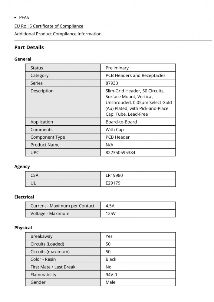 MOLEX 879335007 technical document preview, page 2