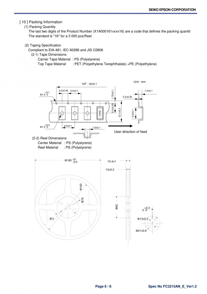 EPSON FC3215AN datasheet page 6