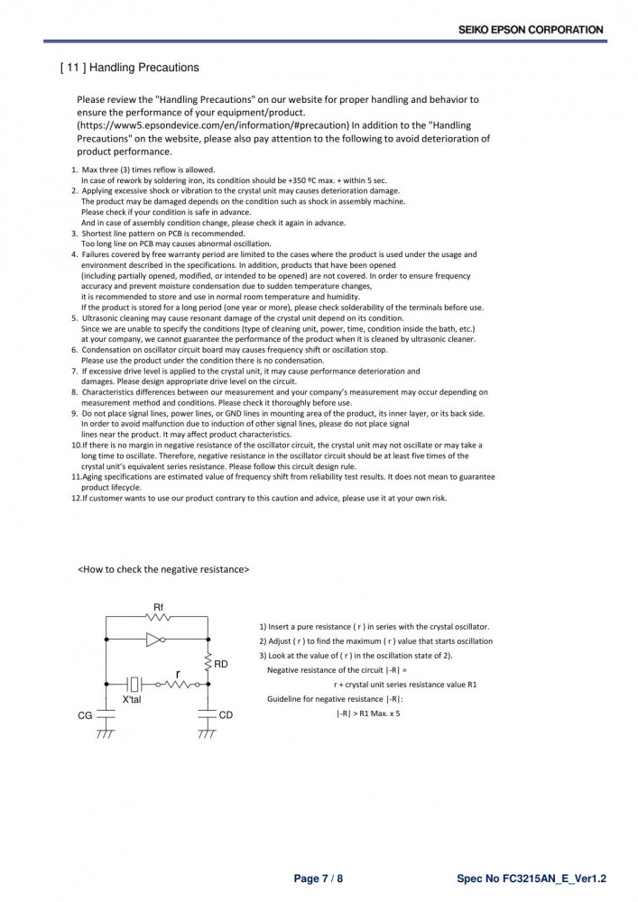 EPSON FC3215AN datasheet page 7