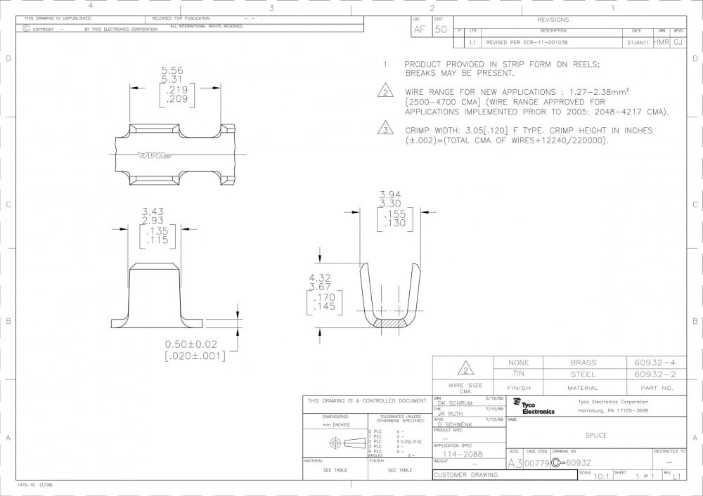 TE Connectivity 60932-2 technical drawing preview