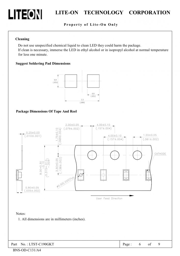 LTST-C190GKT datasheet page 6