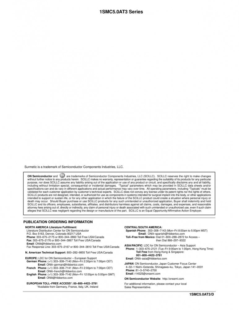 1SMC51AT3G datasheet page 8