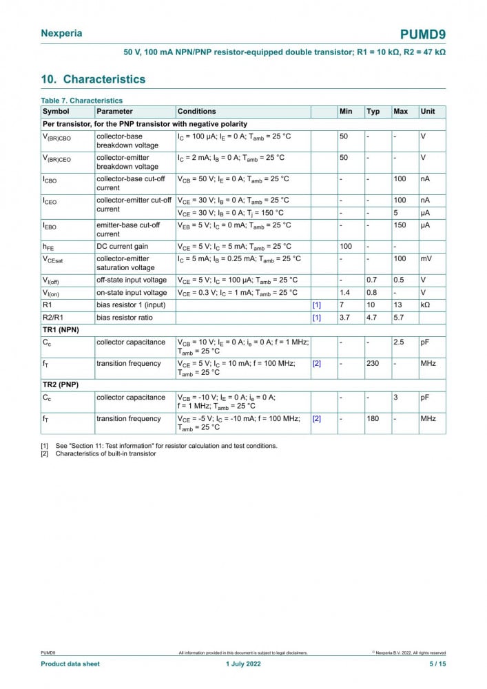 PUMD9 datasheet page 5