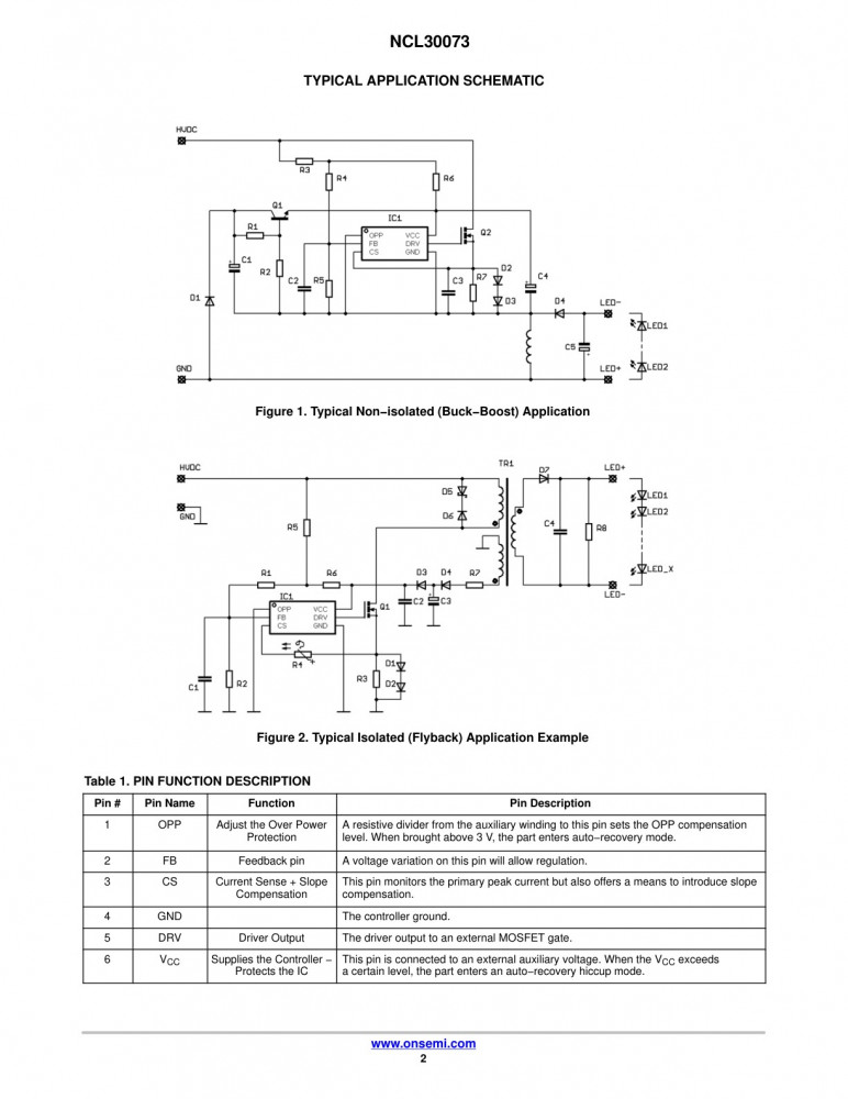 NCL30073 datasheet page 2