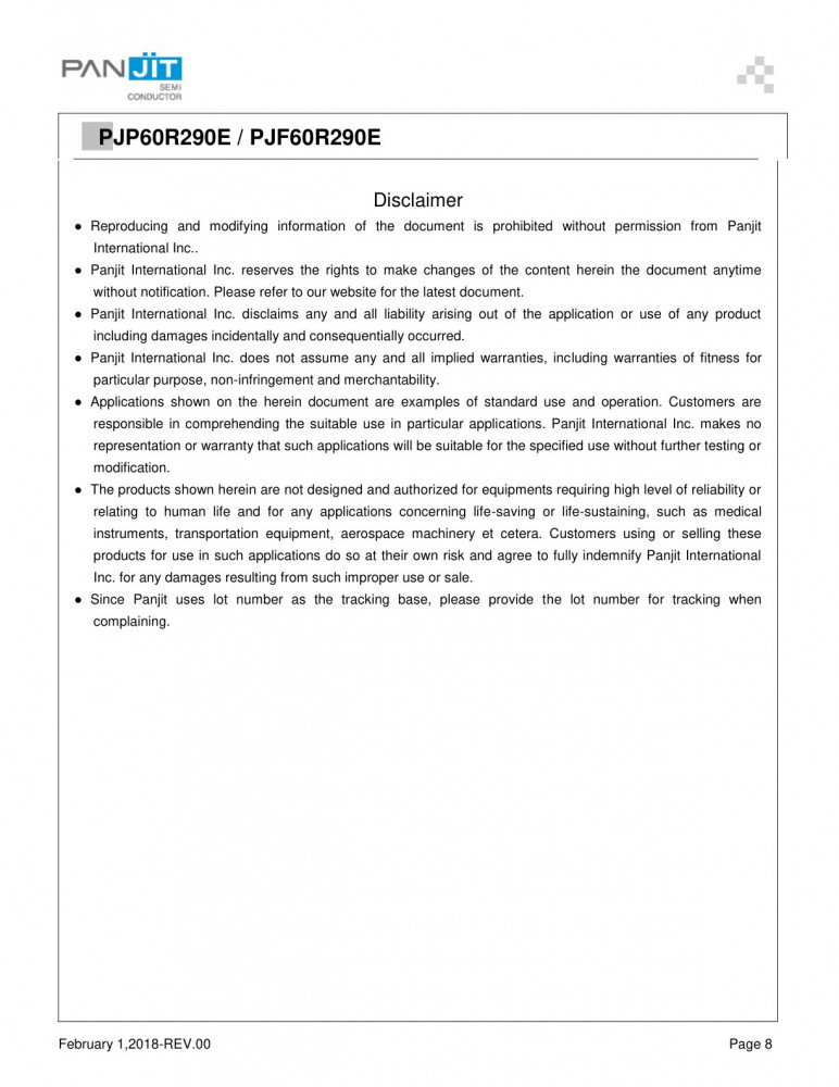 PANJIT datasheet page 8