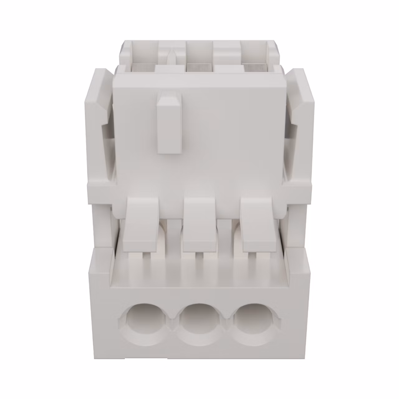 Appli-Mate RAST 2.5 IDT Housing, 2.50mm Pitch, with Side Latches, Female, 3 Circuits, Position Keys A, C & D Removed, Polarizing Rib Between 1/2, Blue Color Stripe for sale