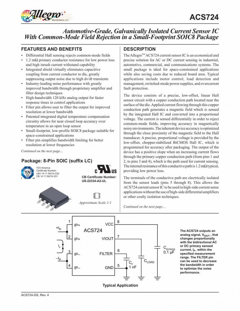 ACS724 datasheet page 1