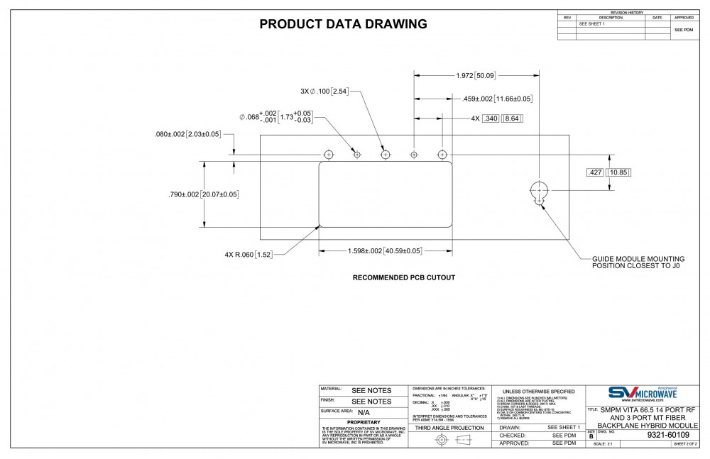 9321-60109 product data drawing sheet 2
