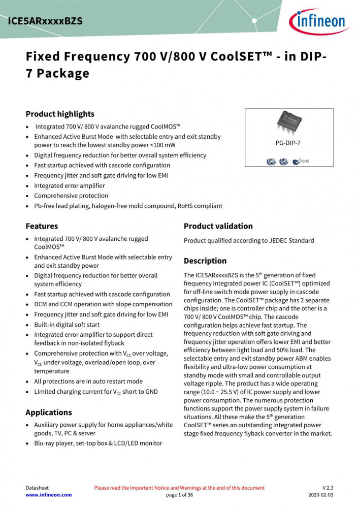 ICE5AR4770BZS technical document page 1
