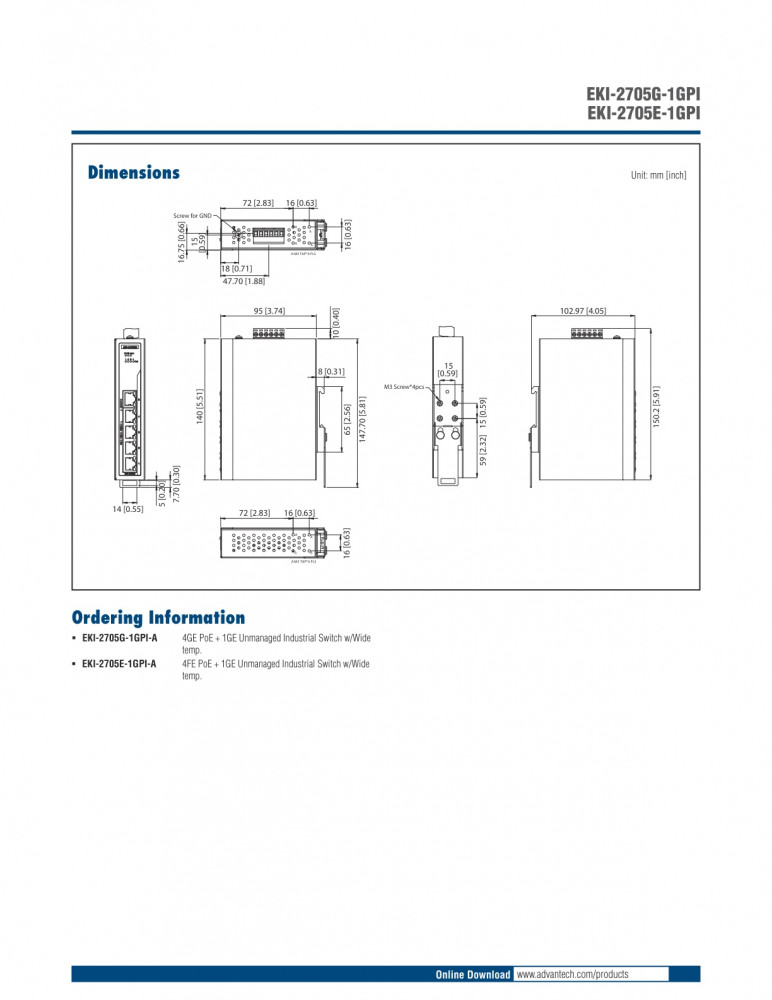 ADVANTECH EKI-2705E-1GPI technical document page 2