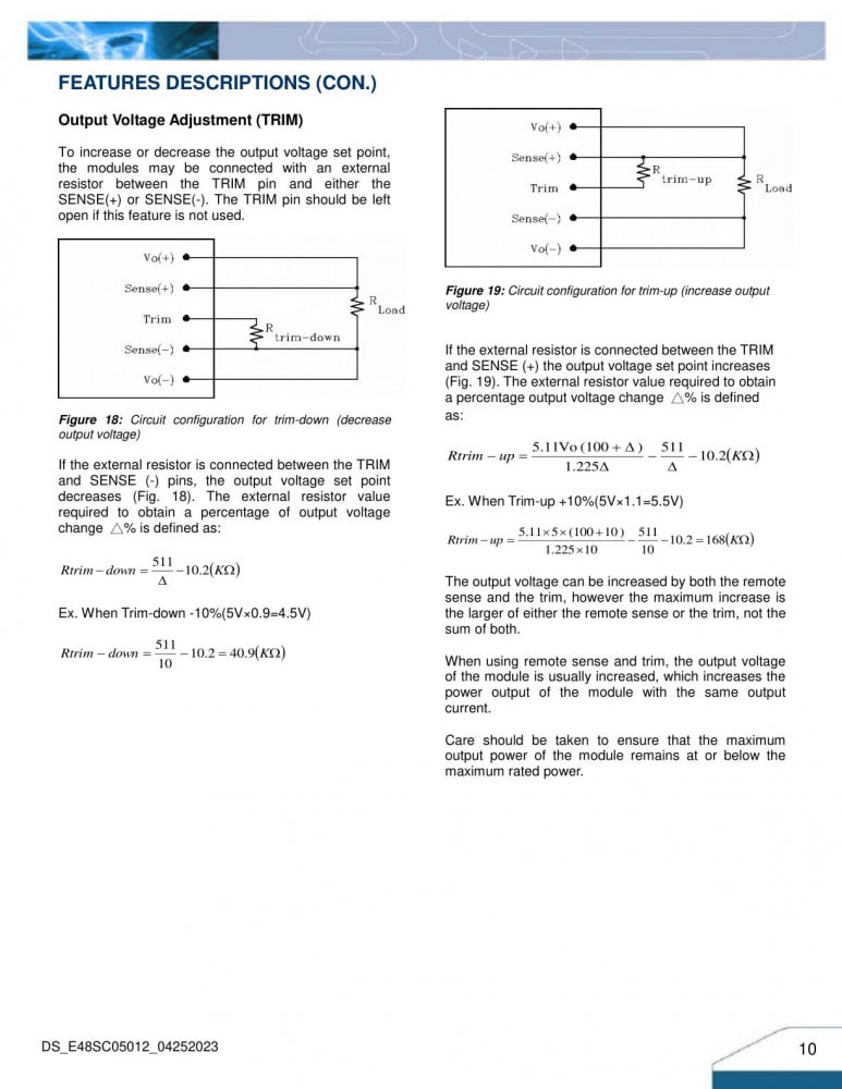 DELTA E48SC05012NRFA datasheet page 10