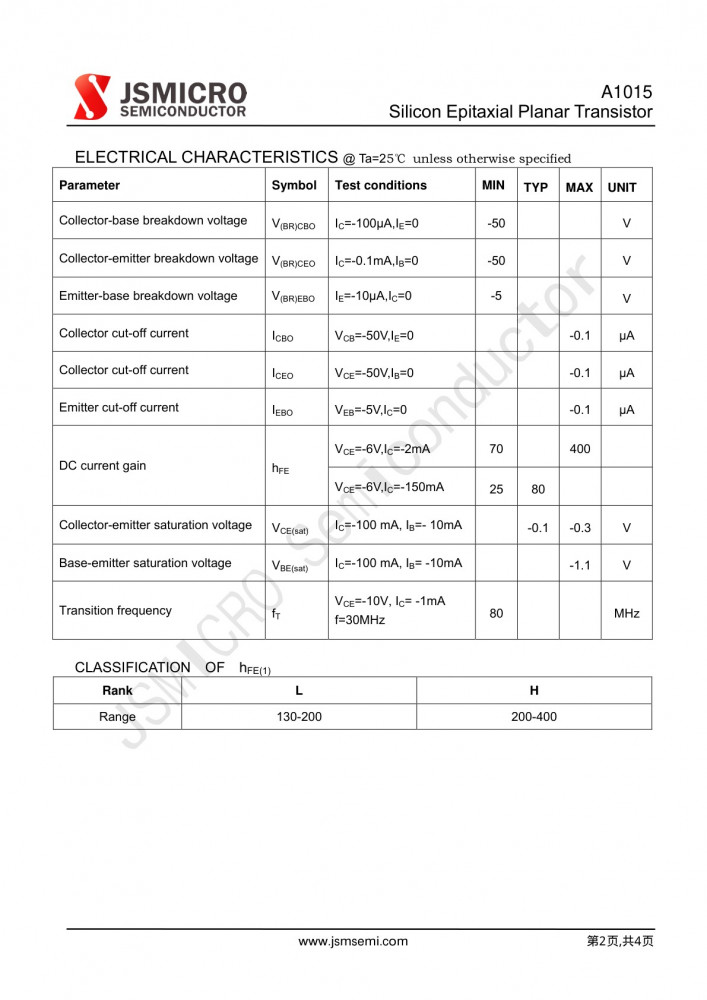A1015 datasheet page 2
