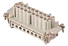 Heavy-Duty Screw Terminal Insert, Male, 8-Pole, 16A, Silver (Ag) Plated Contacts, Numbered 17-32, with Wire Protection, Size 32B «77x62»