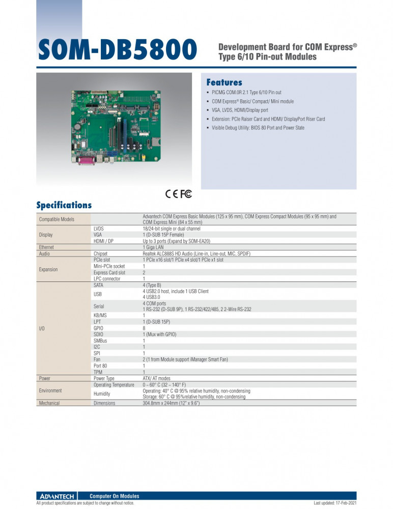 SOM-DB5800 technical document page 1