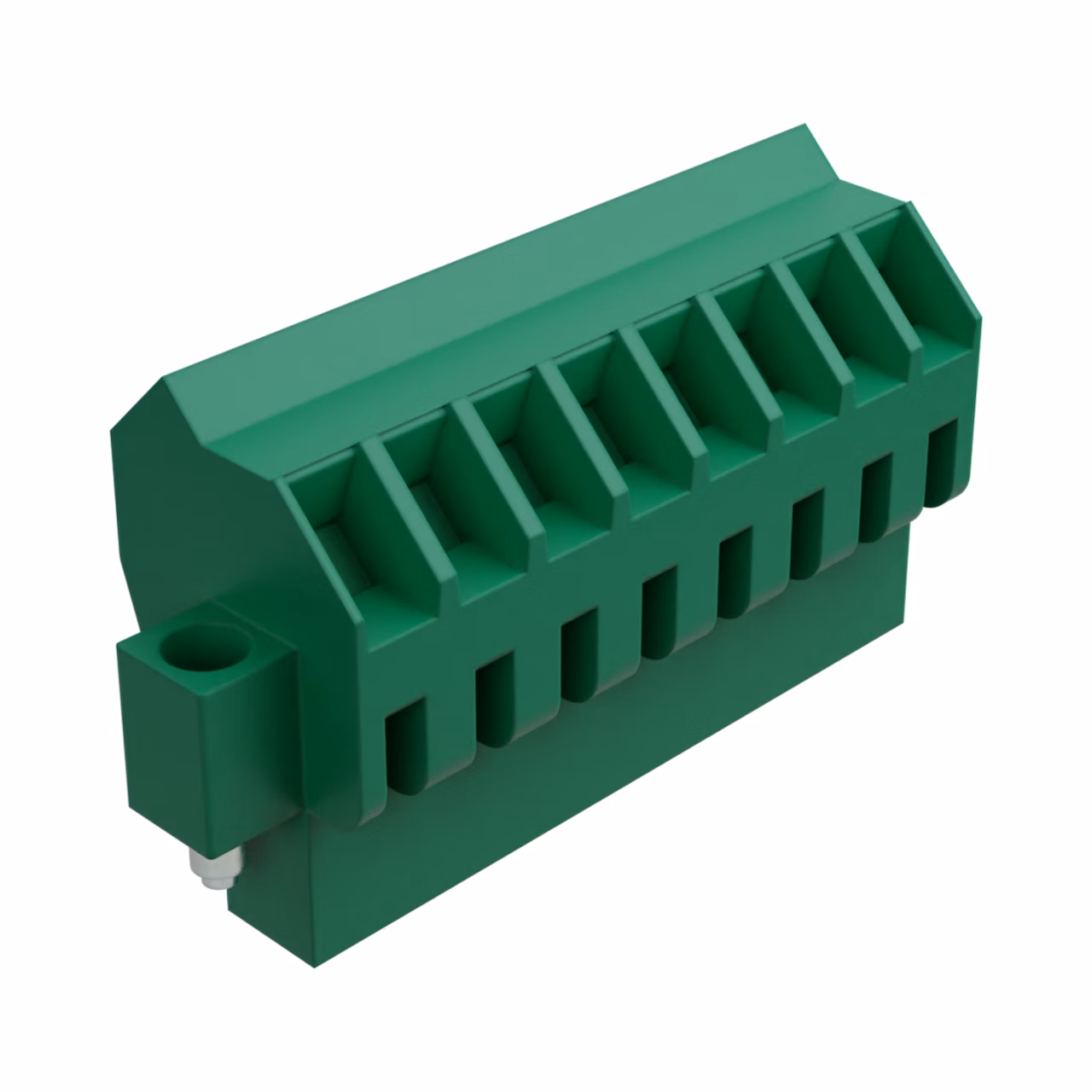 5.08mm Pitch Eurostyle 45° Wire Entry Plug, with Mounting Ends, 8 Circuits, Green for sale