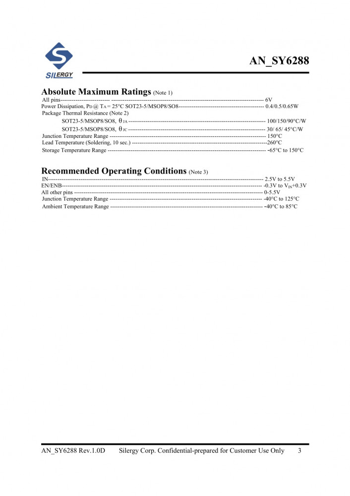 SY6288 datasheet page 3