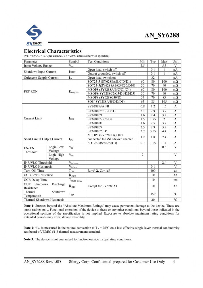 SY6288 datasheet page 4