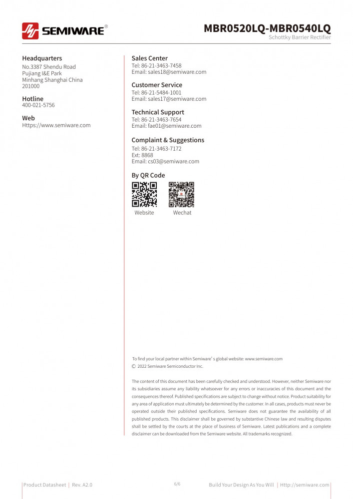 MBR0540LQ datasheet page 6